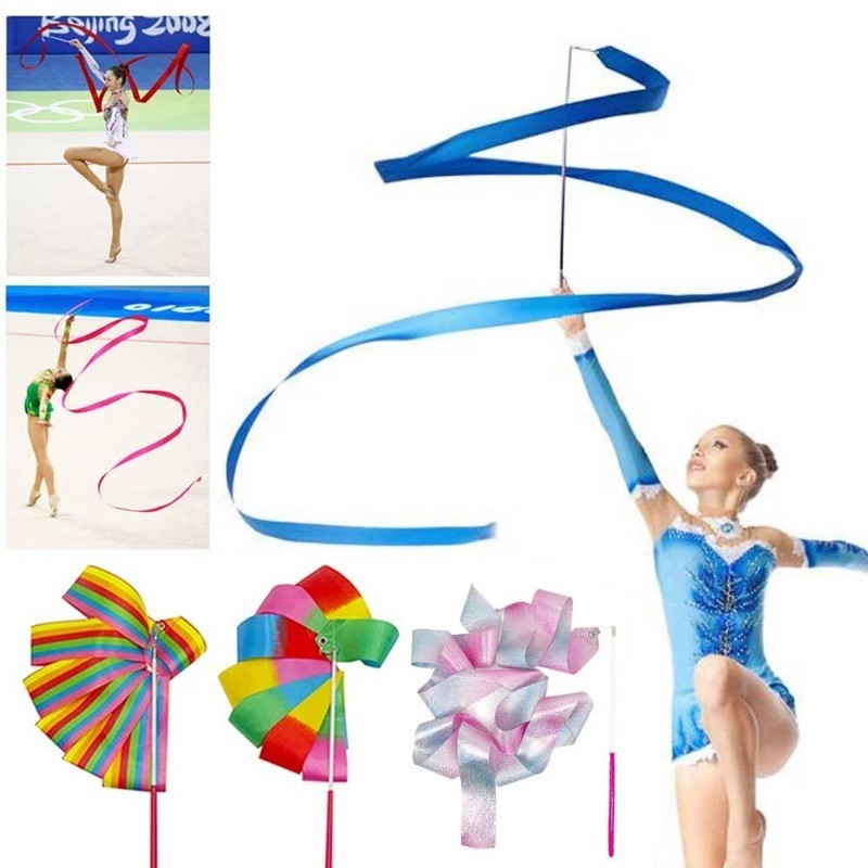 2M/4M Colorful Gym Ribbons Dance Sports Rhythmic Art Gymnastic Ballet ...