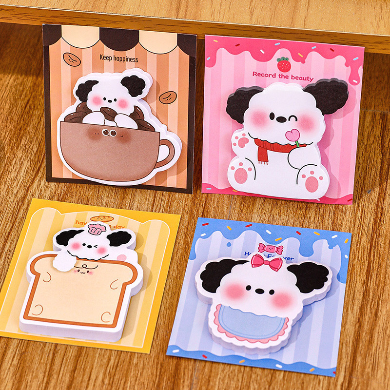 30 Sheets Lovely Cartoon Puppy Dog Sticky Notes School Portable Note ...