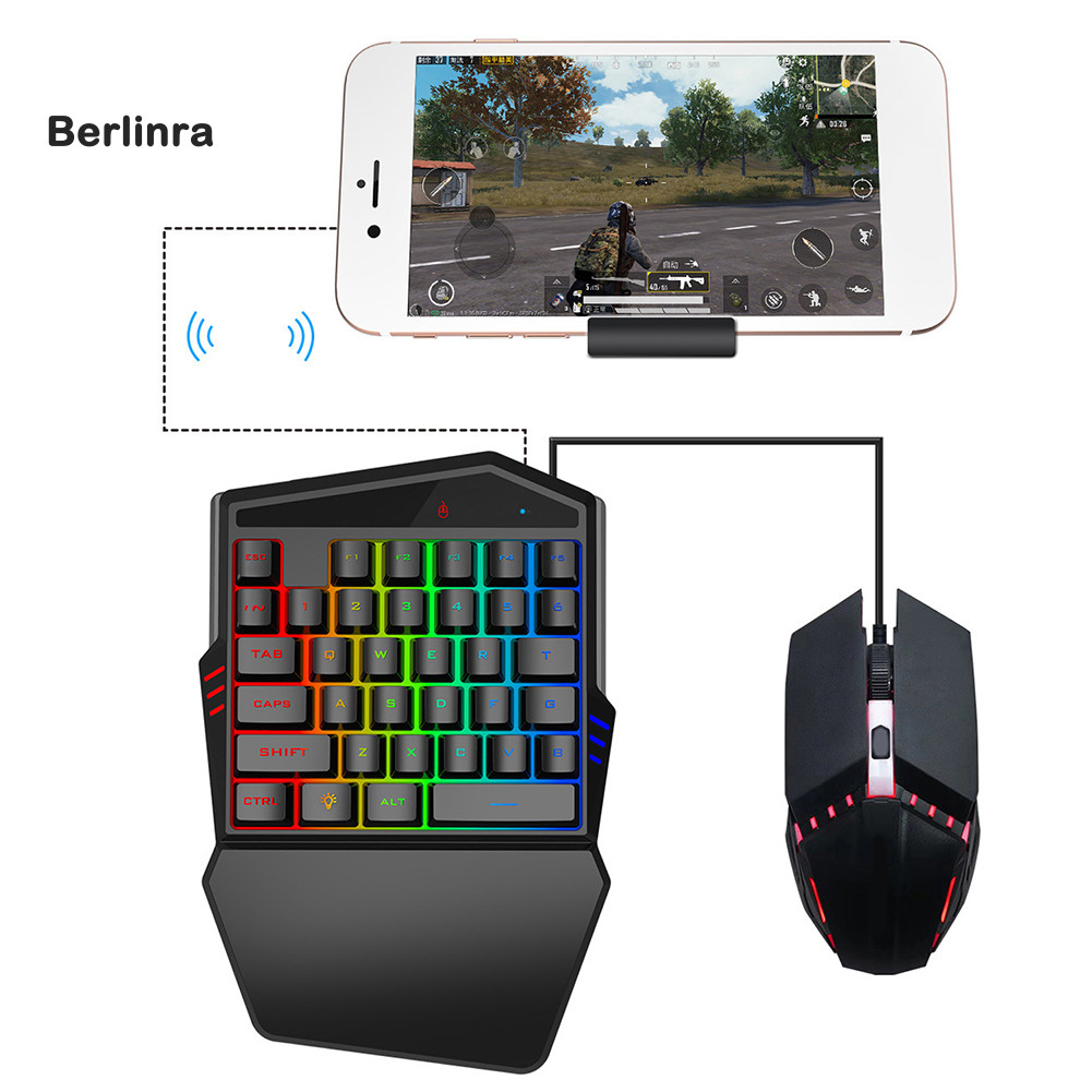 Ber Mini Ergonomic 35 Keys Backlight USB One-Handed Gaming Keypad ...