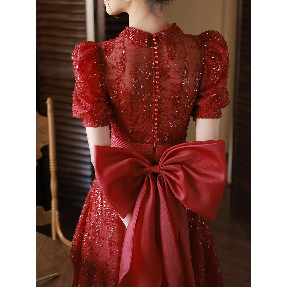 Toast Dress Bride Engagement Dress High-End Niche Temperament Red Small ...