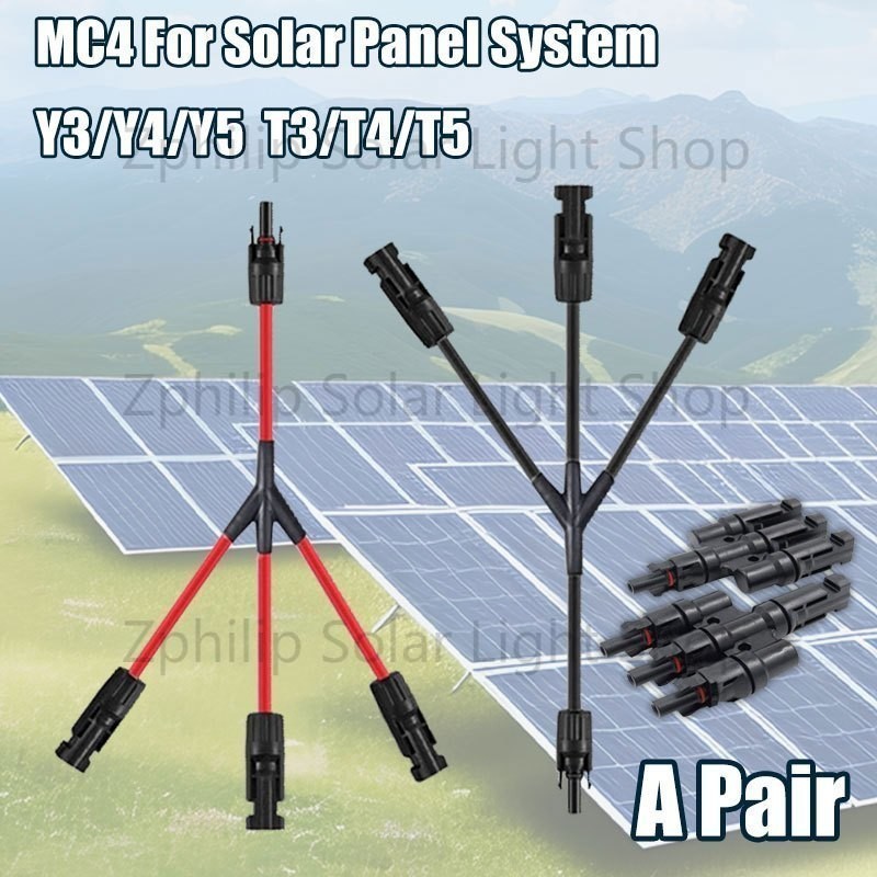 MC4 Branch Y3/Y4/Y5 T3/T4/T5 Adapter Connectors M/M/F and F/F/M For Solar Panels Cable Hot ...