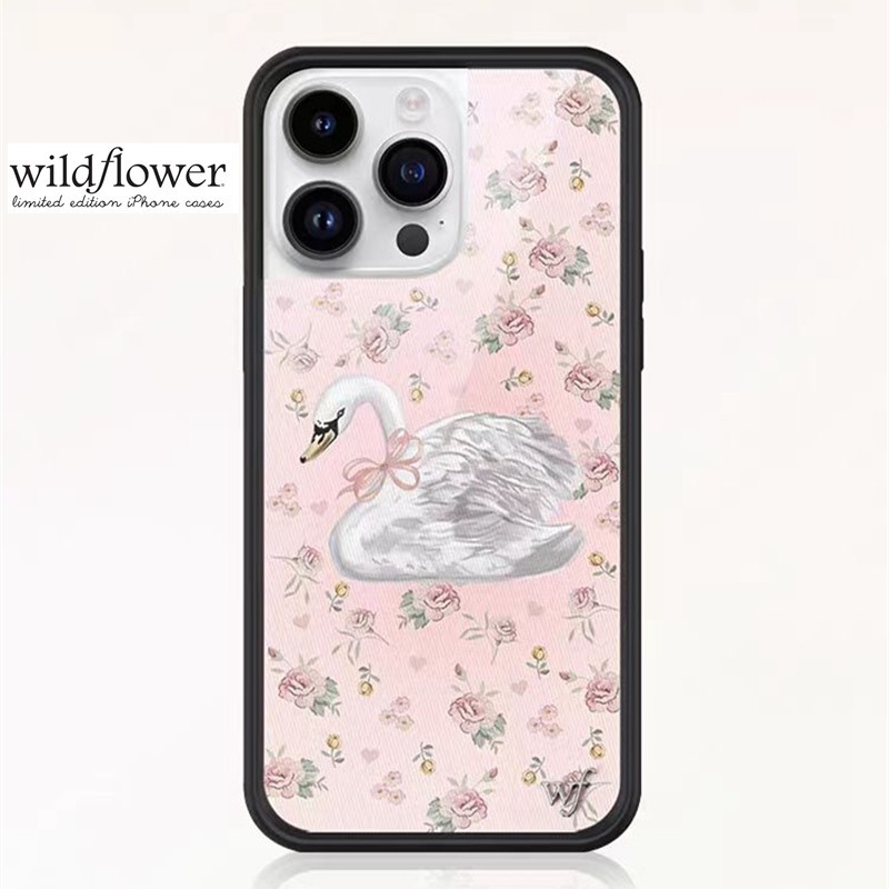 Wildflower Sweet Swan Case For iPhone 16 16Pro 15 14 Plus 12 13 Pro Max ...