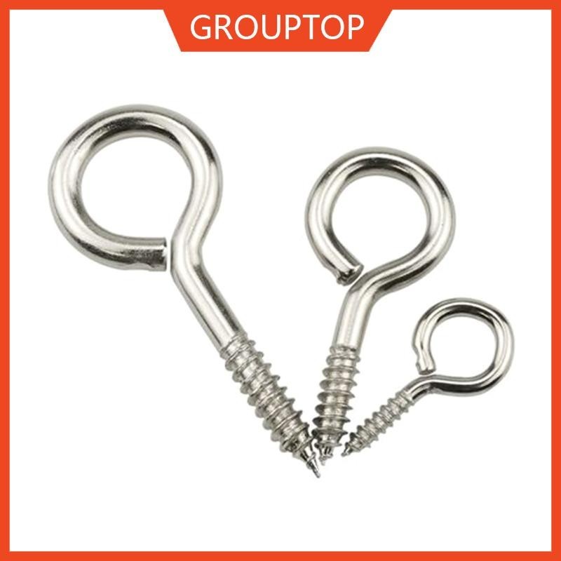 GROUP 20 Pcs M3 M4 M5 Self Tapping Screws Hook Eye-Shape Ring Hooks ...