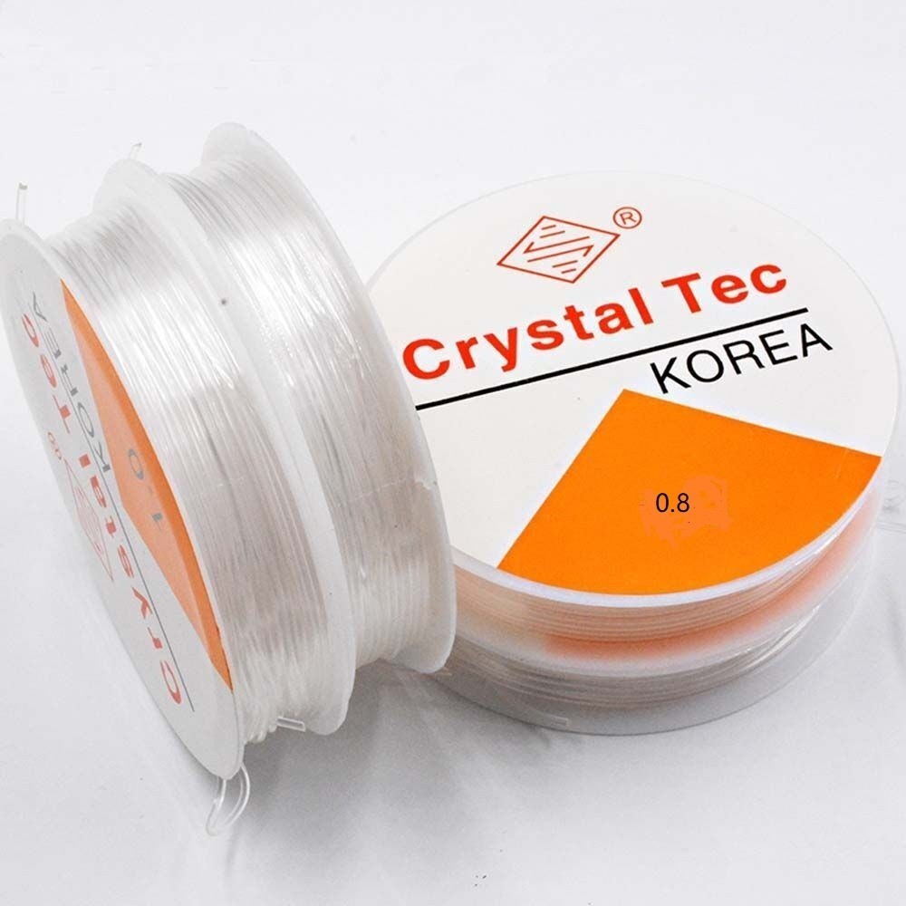 1 Roll Diameter 0.8MM Crystal Stretchy Rope Clear Crystal Elastic Cord ...