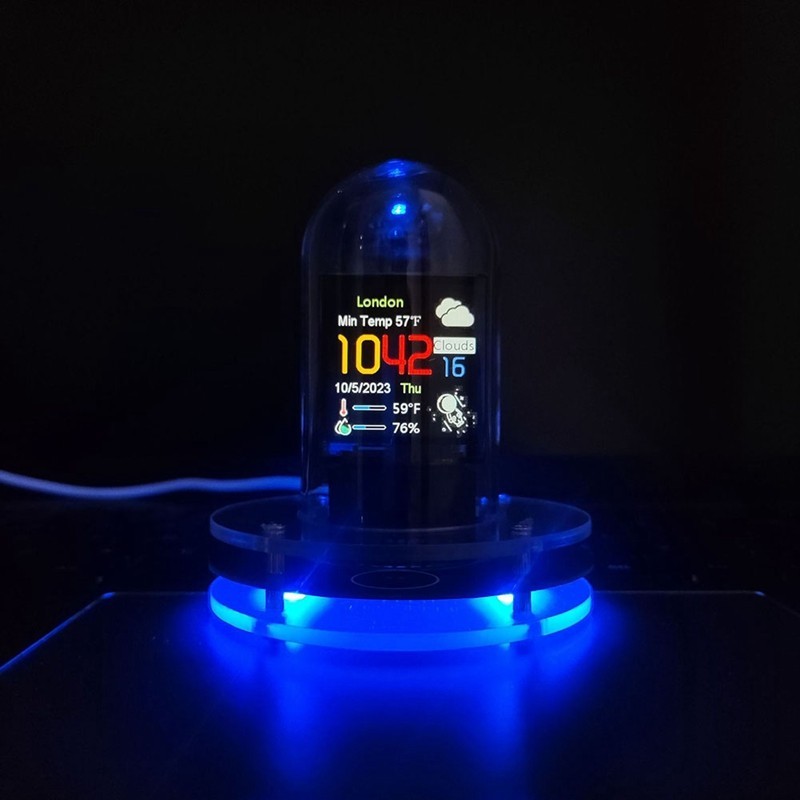 M★-RGB Nixie Tube Clock Smart WIFI Networked LED Light-Emitting IPS ...