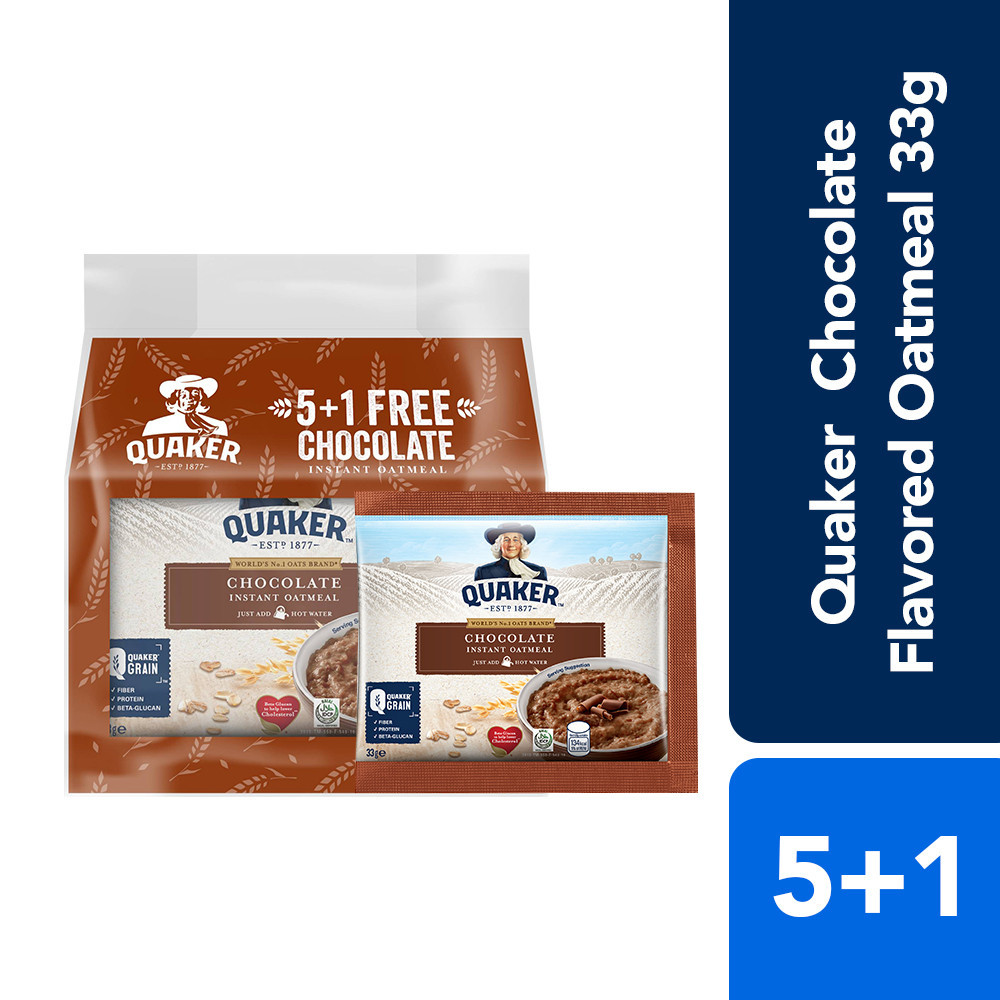 Quaker Instant Oats Chocolate 33g (5+1 Polybag) | Shopee Philippines