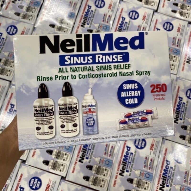 Combo of salt box and NeilMed Smile Nasal Spray (250 adult salt packs ...