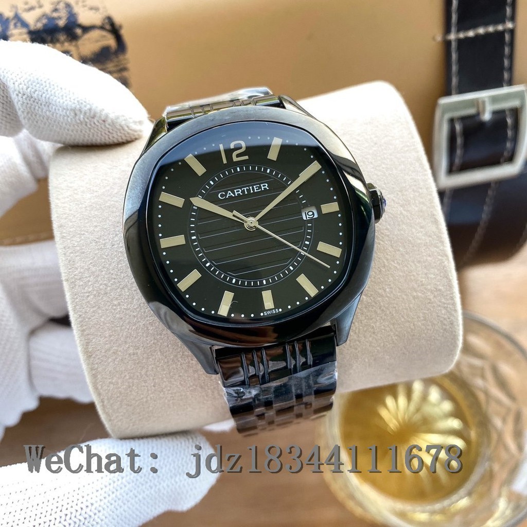 Cartier new large three-hand calendar display boutique men's watch ...