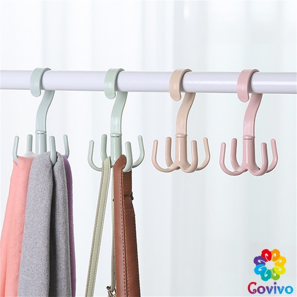 Covivo 4-Point Hook Hanger 360 Degree Rotating Assorted Colors/4 ...