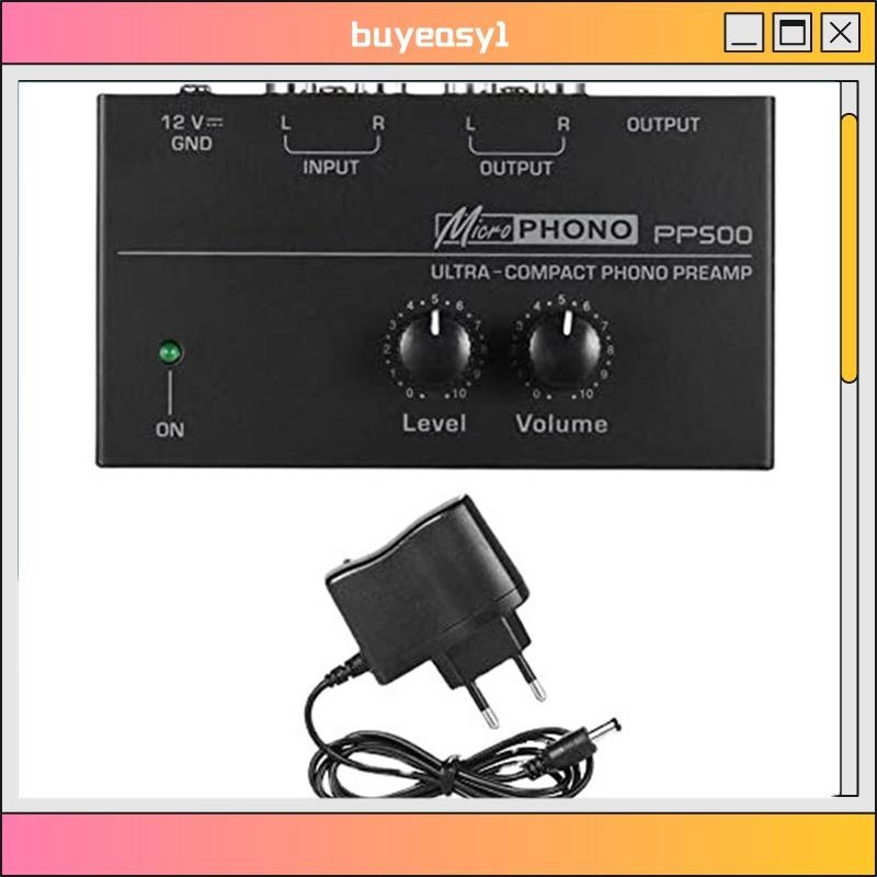 PP500 Ultra-Compact Phono Preamp Pre Amp Preamplifier Phono Preamplifier with Level Volume ...