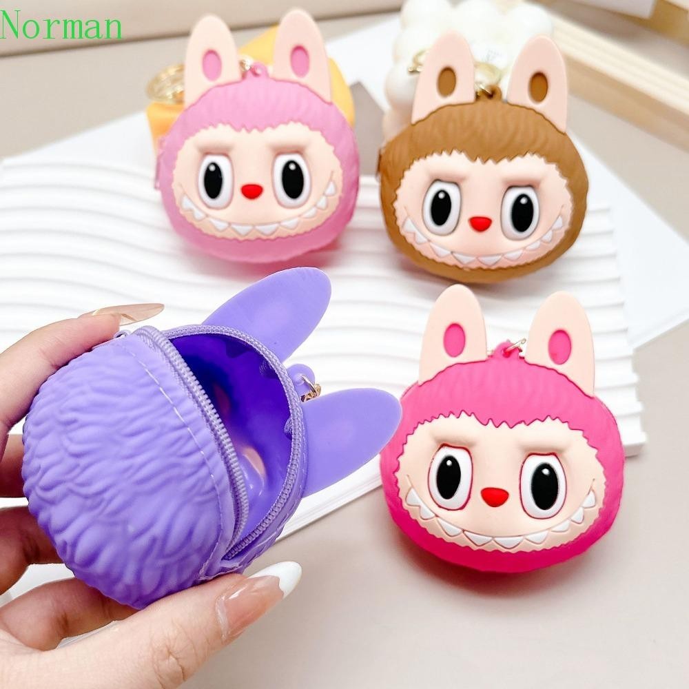 NORMAN1 Labubu Zero Wallet, Resin Anime Peripherals Labubu Key Ring ...