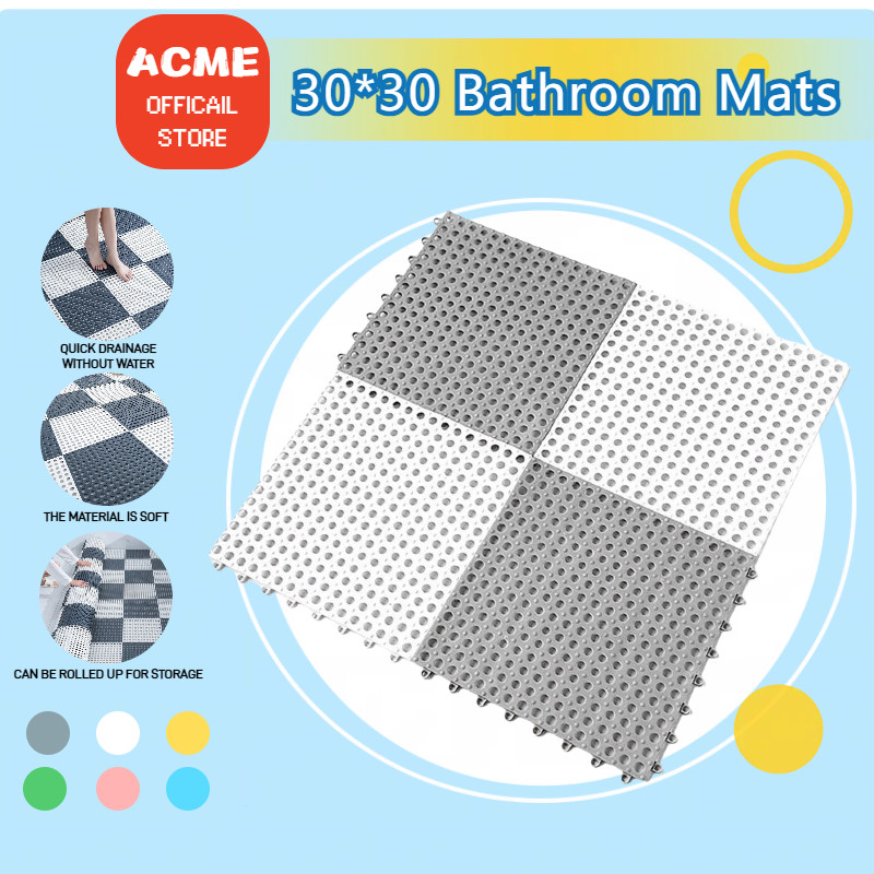 ACME 30x30cm Bathroom Non-slip Mats Splicing Floor Mat Decor Combination Carpet Adjustable Mat ...