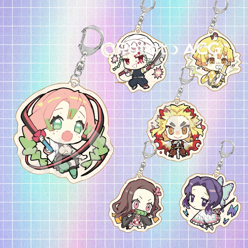Demon Slayer Cute Acrylic Key Chain for Anime Fans Tanjirou Nezuko ...