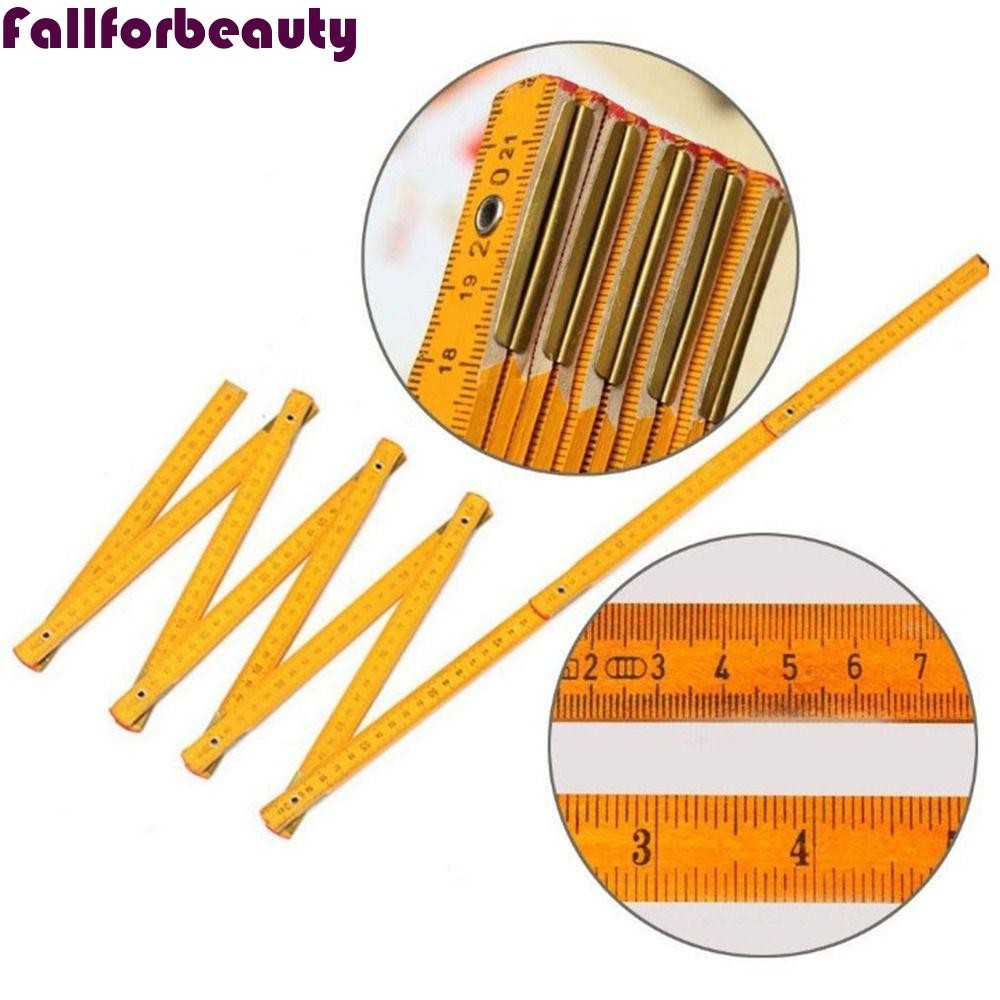 FALLFORBEAUTY 1M 2M Folding Wooden Ruler, Double Sided Scale DIY Craft ...