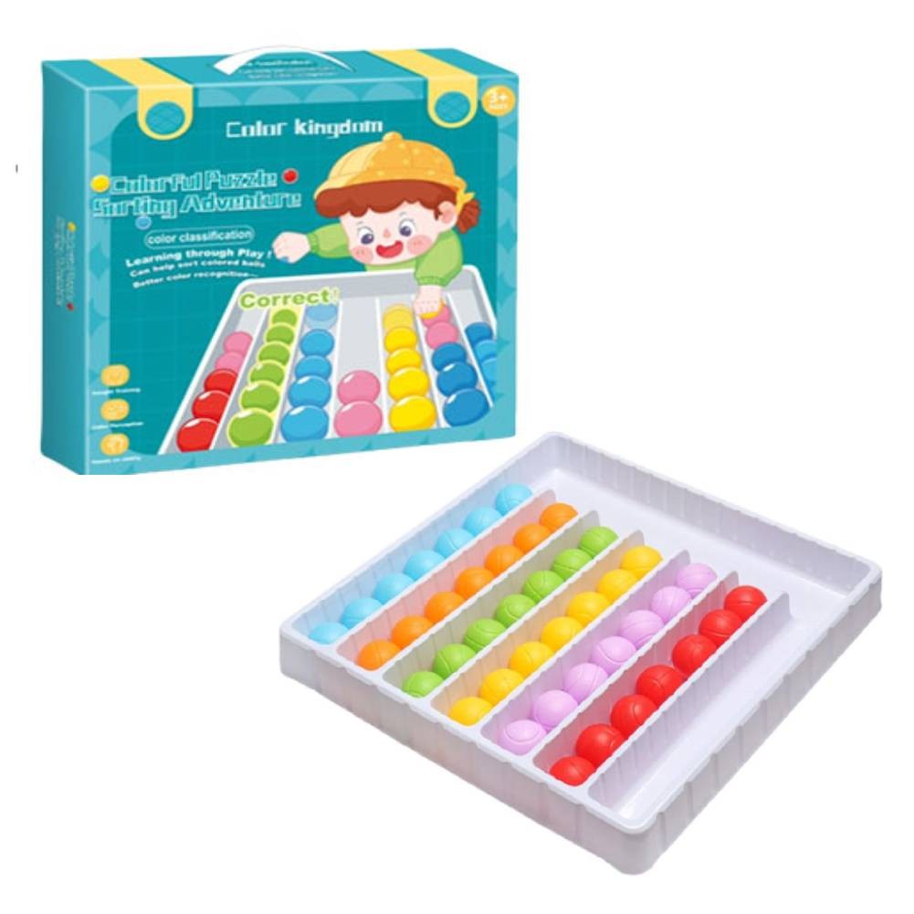 Fun Ball Sorting Toy Rainbow Balls Sensory Game Color Ball Return Game ...