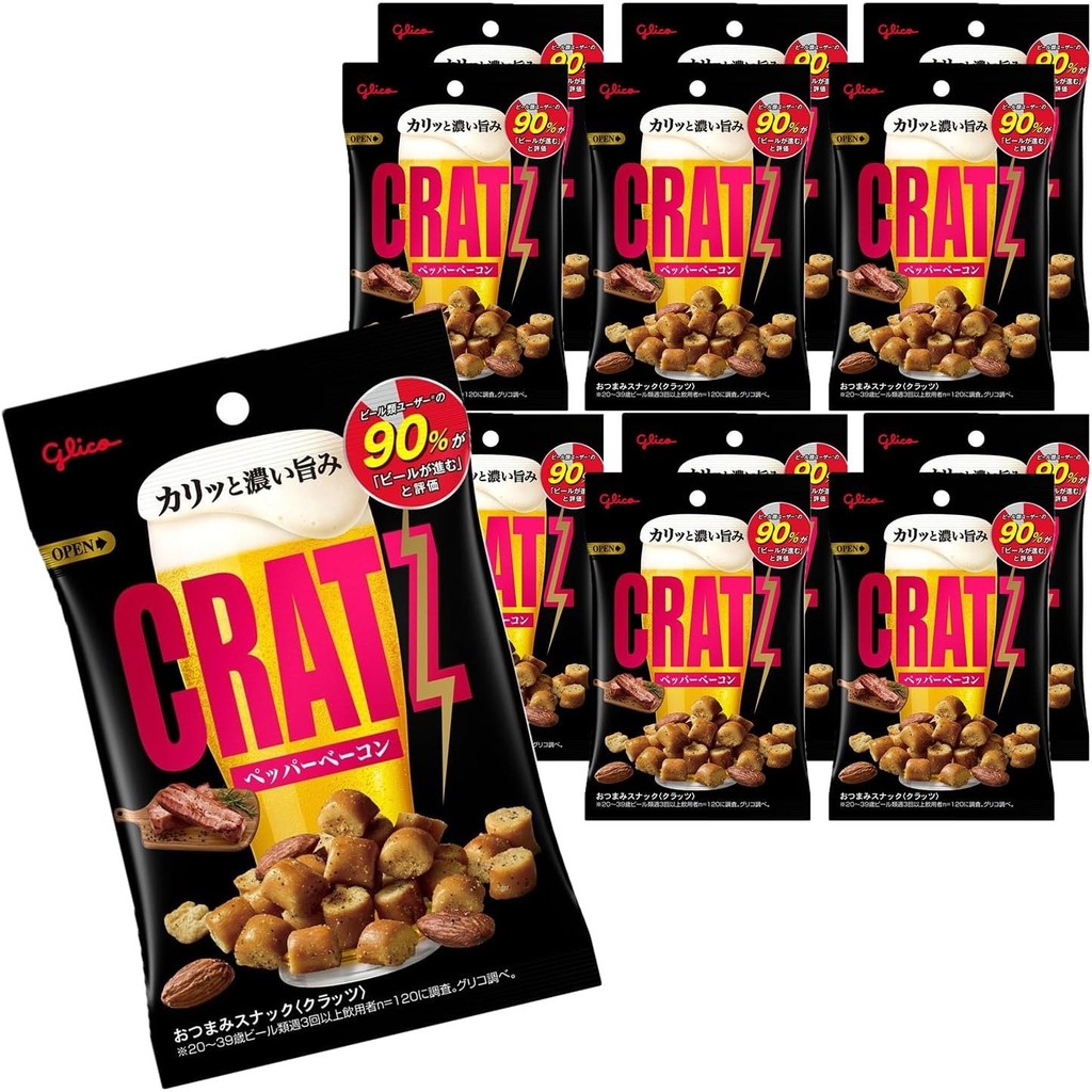 Kratz Pepper Bacon 42g x 12 bags Ezaki Glico Snacks Goes well with ...