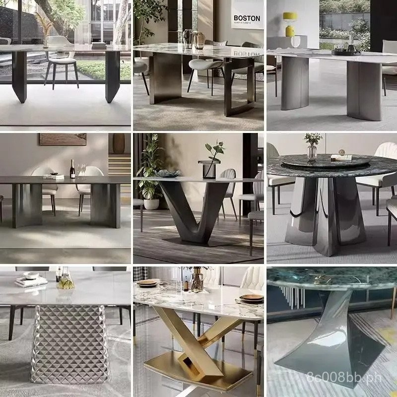 Slate Dining Table Frame Stainless Steel Table Leg Bracket Metal Table ...