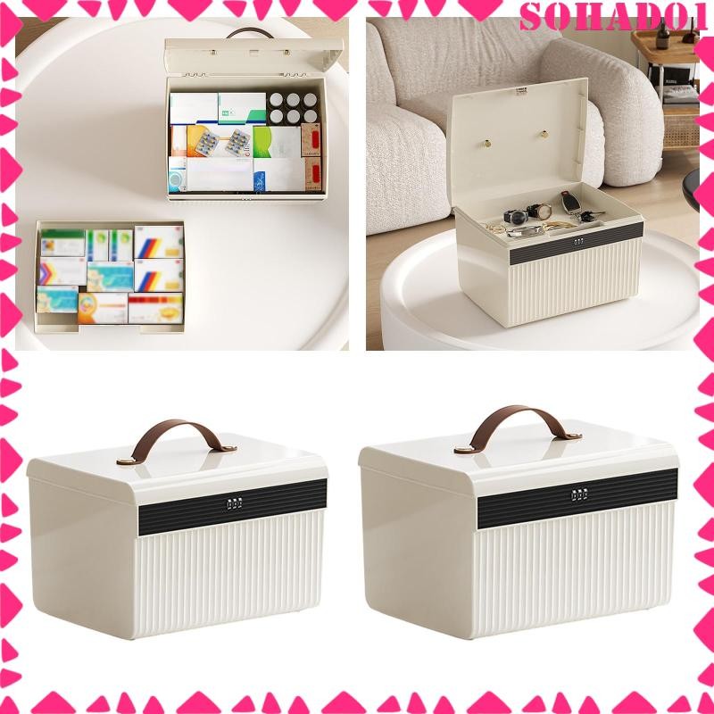 [Sohad] Lockable Storage Box with Password Lock for Storing Documents ...