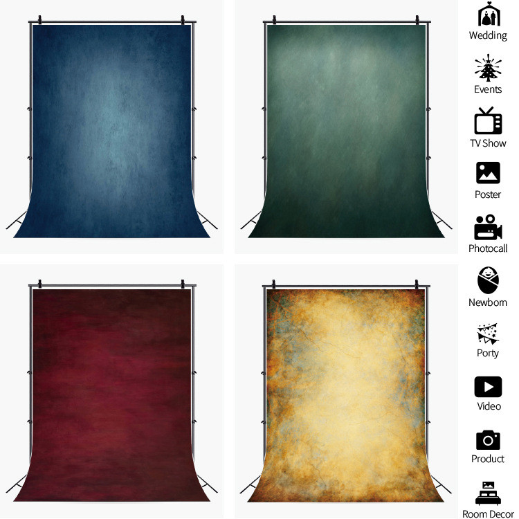 Retro solid color gradient brown backdrops cloth portrait photography ...