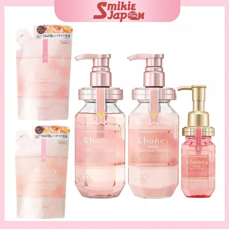 &honey Melty Moist Repair Shampoo 440ml / Treatment 445g/ Hair Oil 100ml/ Refill 350ml Made In ...