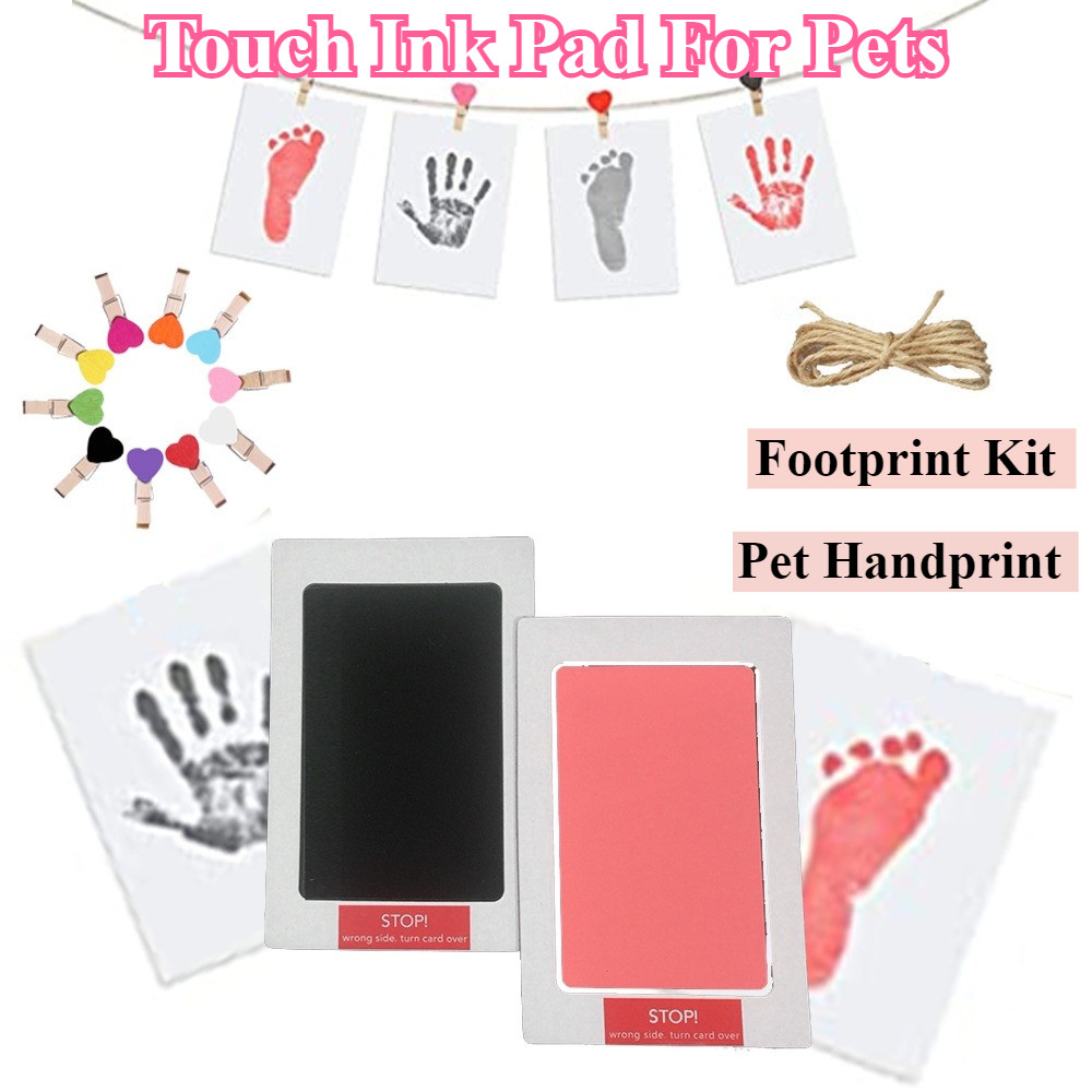 Baby Footprint Handprint Ink Pad Safe Non-Toxic Photo No Touch Ink Pads ...