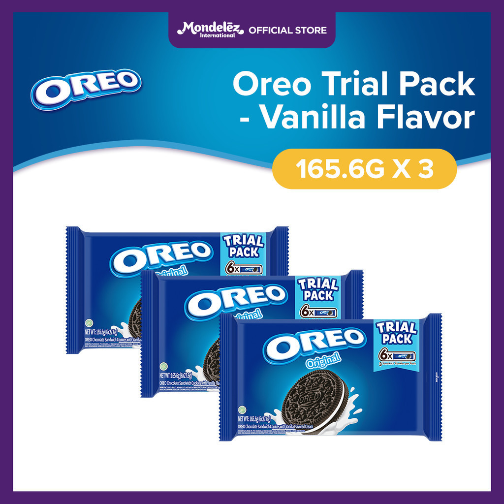 Oreo Trial Pack - Vanilla Flavor 165.6g Sandwich Cookie Snack with Rich ...