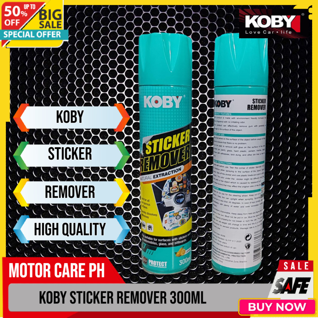 KOBY STICKER REMOVER 300ml Quickly Removes Residue Paint & Adhesive ...