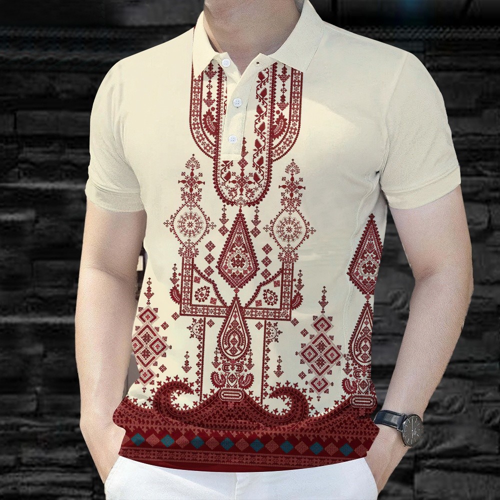 Summer Polo Barong for Men 2025 Barong Asean Attire Vintage Ethnic Polo ...