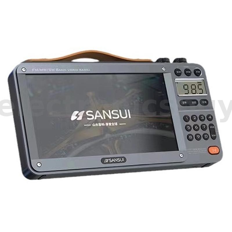 SANSUI F51 7-inch Display Retro FM Radio Wireless Speaker 3-inch ...