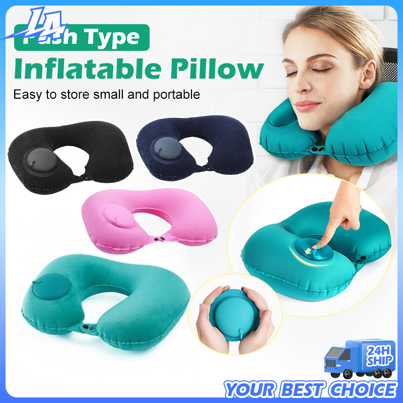 U Shaped Inflatable Neck pillow Multifunction Foldable Portable Camping ...