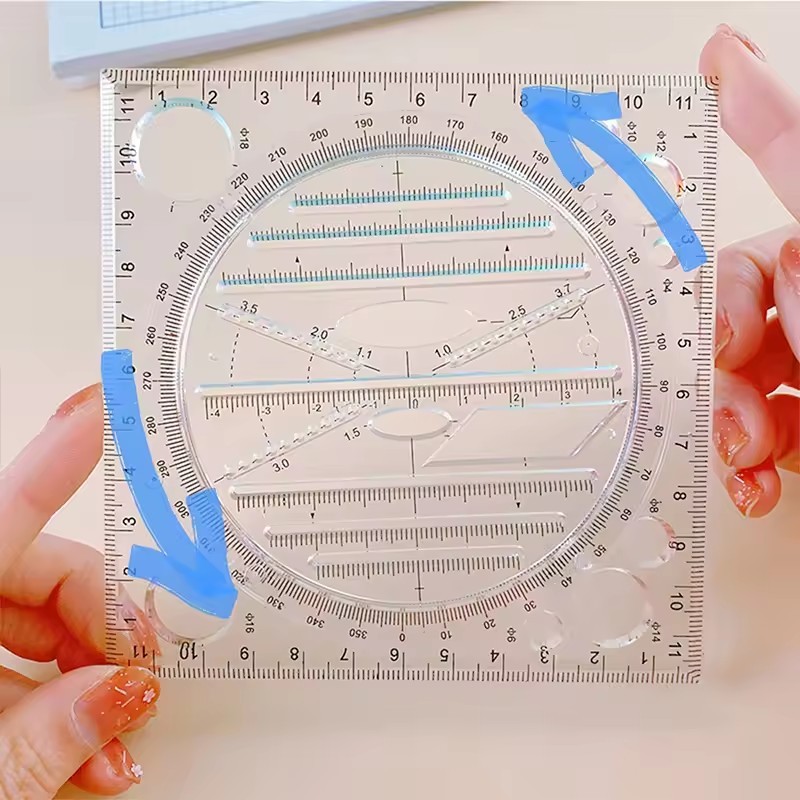 Multifunction Rotatable Ruler - Geometric Drawing Template - School ...