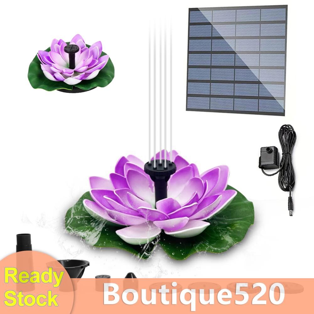 Lotus Solar Water Fountain Useful Mini Waterfall Fountain Solar Powered ...