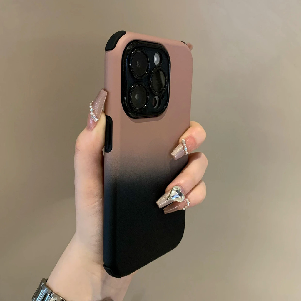 Liquid frosted gradient four corners drop resistant phone case for ...