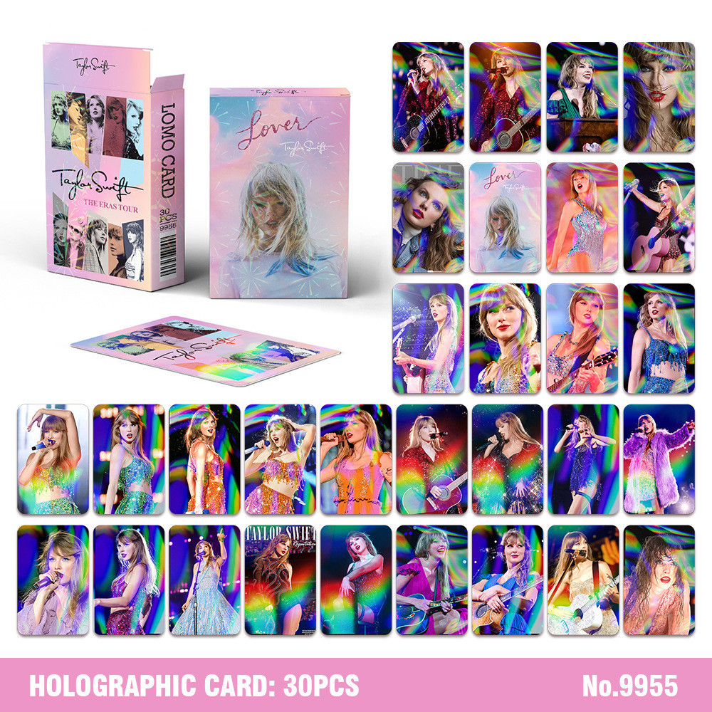 Taylor Swift Album Holographic Photocard Laser Flash Lomo Card 30pcs ...
