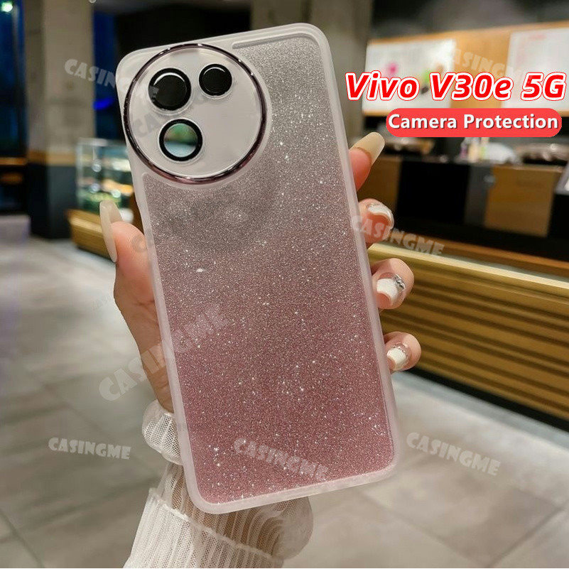 Vivo V30e 5G 2024 Soft Silicone Transparent Bling Glitter Casing For ...
