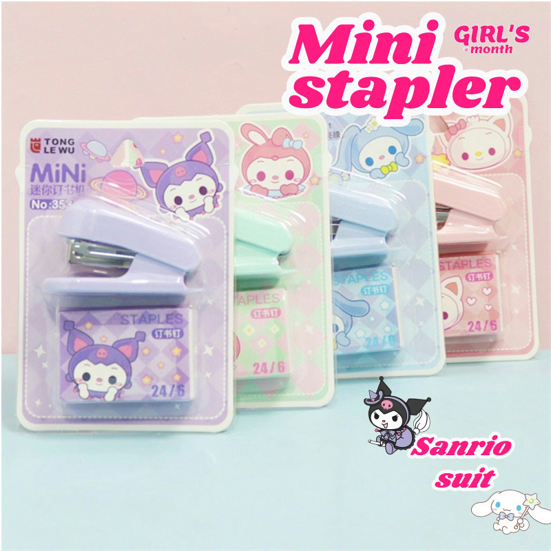 Set gift Creative Mini Stapler Set Small Stapler Student Sanrio Cartoon ...