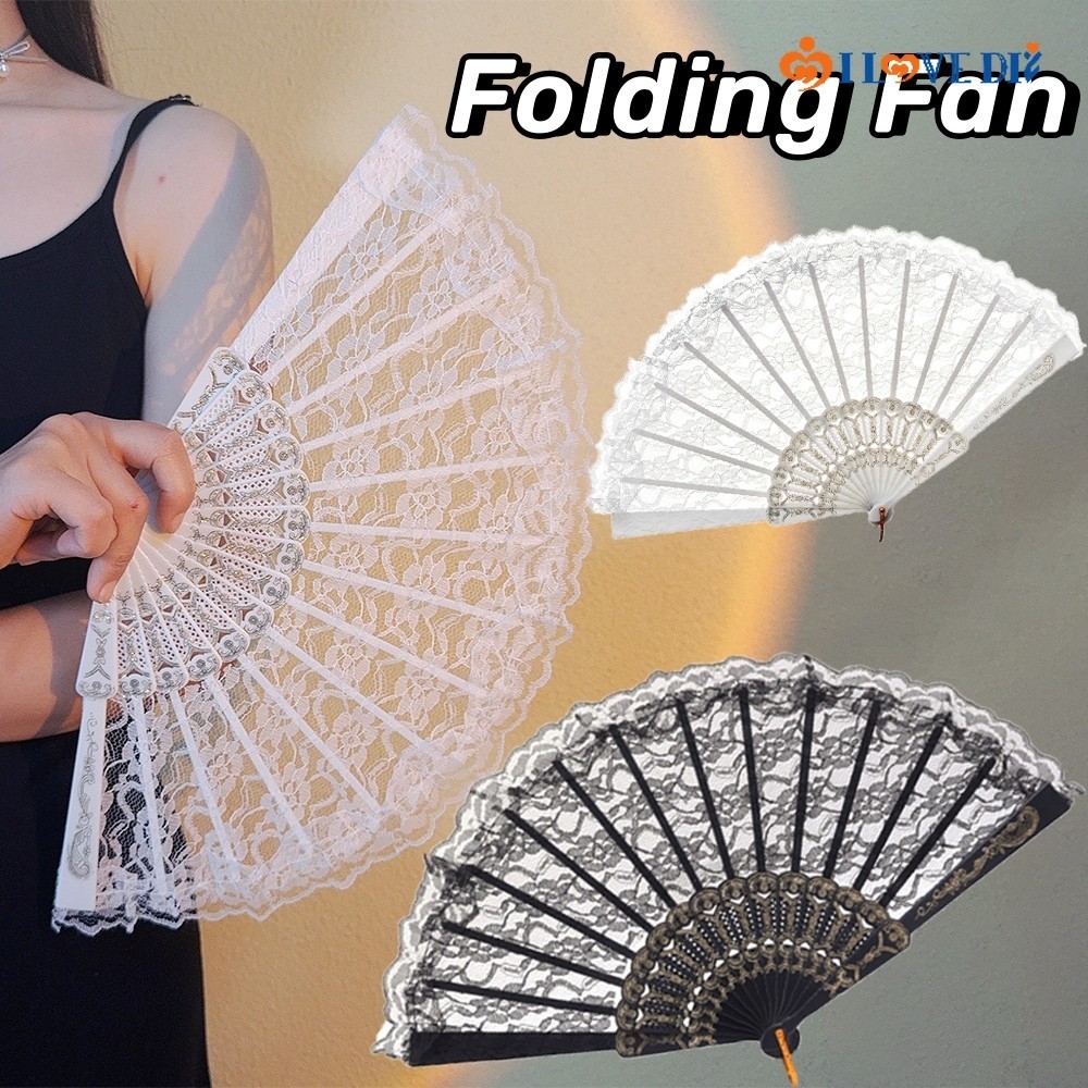 Fashion Wedding White Lace Folding Fan - Plastic Wedding Cosplay Party ...