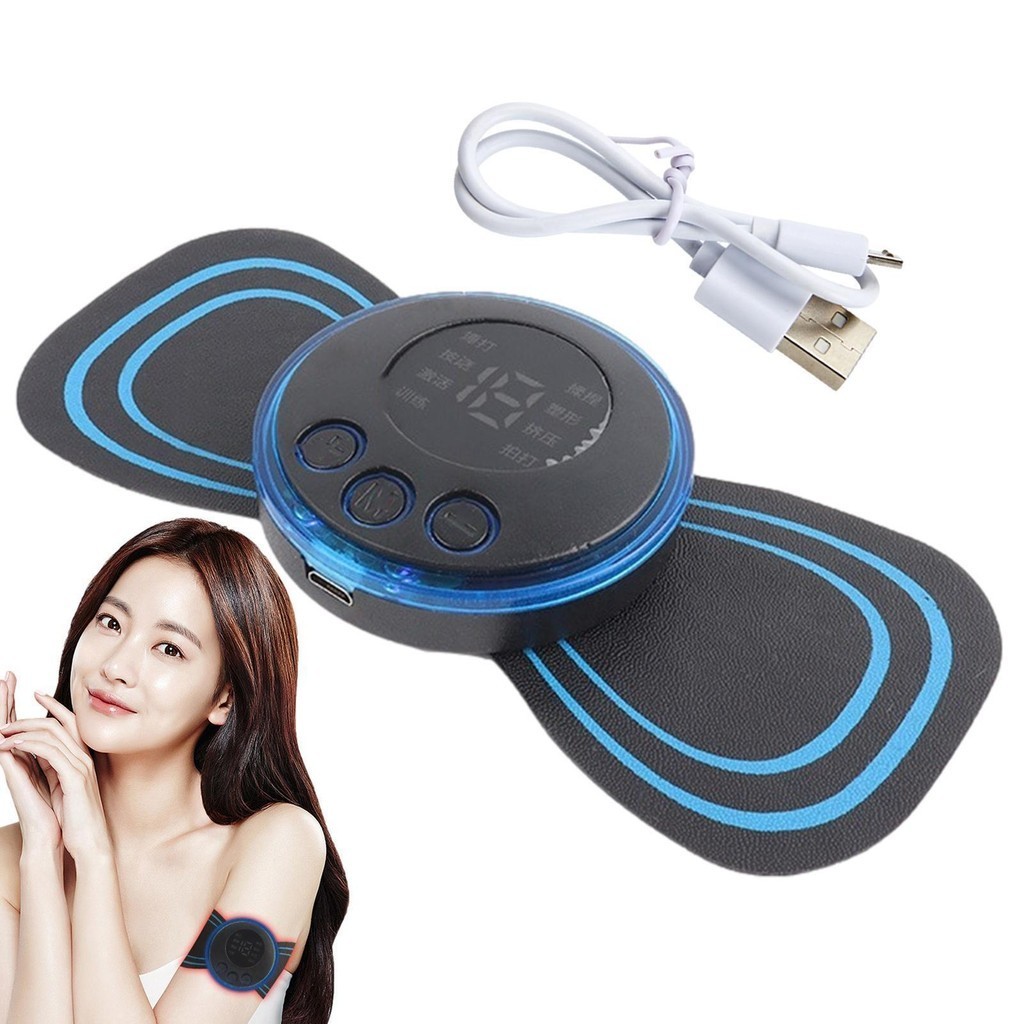 EMS Massage Stickers Neck Rechargeable Massager Patch Electric Smart ...