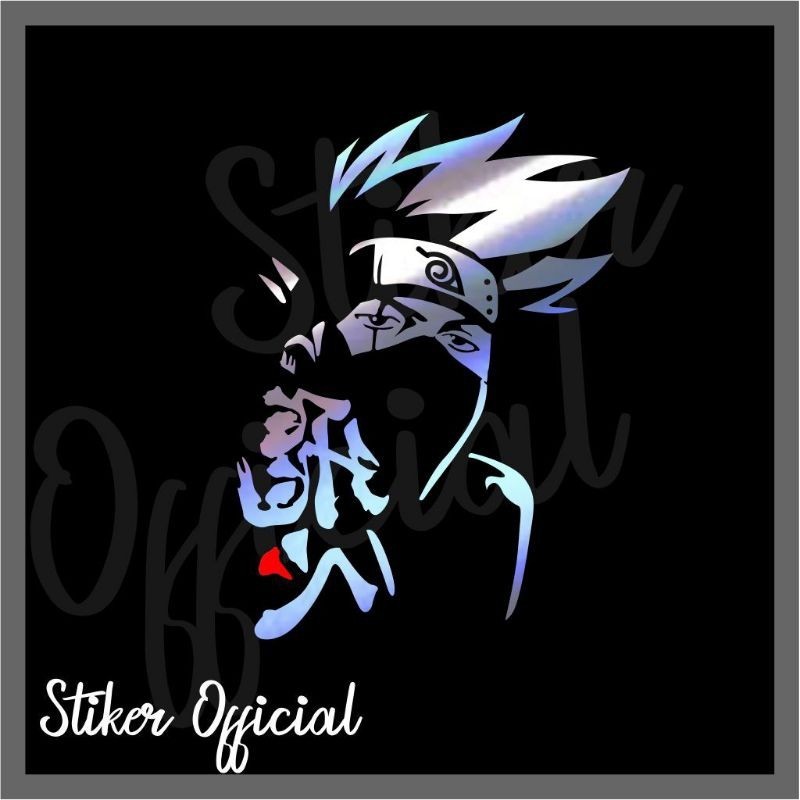 Kakashi Naruto with Kanji Text Anime Sticker for Motorcycle and Car ...