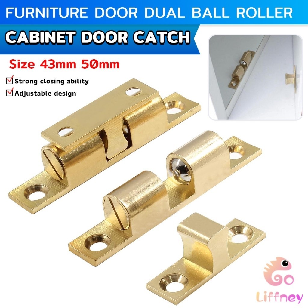 LFN Cabinet Door Catch Dual Ball Tension Latch Closet Ball Roller Catch ...