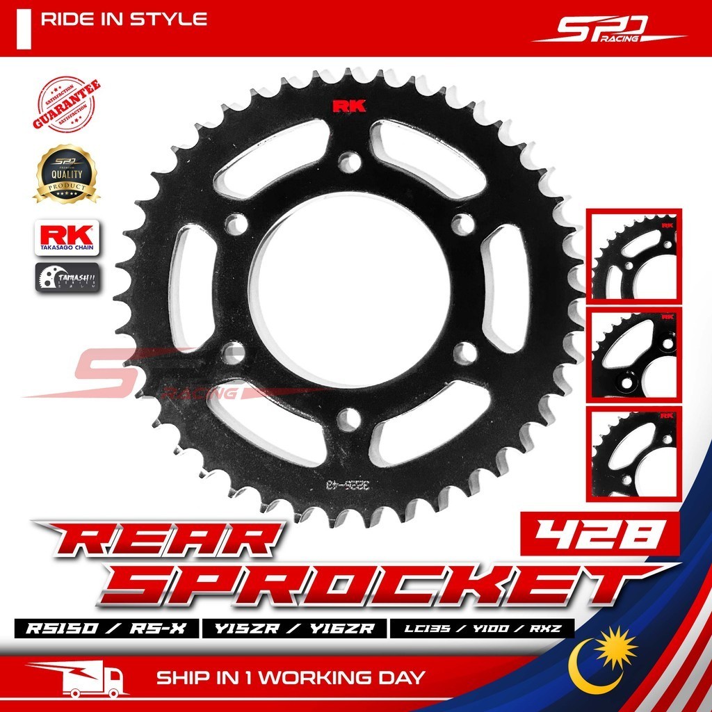 RK TAMASHI 428 Sprocket ( Front & Rear ) I Rantai / O-Ring Chain RK ...