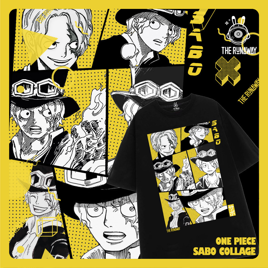 One Piece T-Shirt: Sabo Collage 100% Cotton Men / Women by The Runaway ...