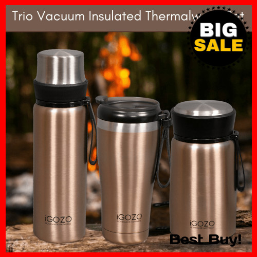 Local iGOZO TRIO VACUUM INSULATED THERMALWARE FLUSK TERMOS PANAS SEJUK ...