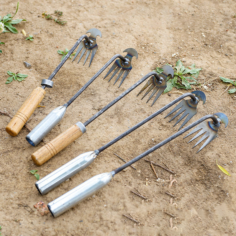 Weeding Uprooting Tool Steel Weed Puller 4 Teeth Weeder Digging Root ...