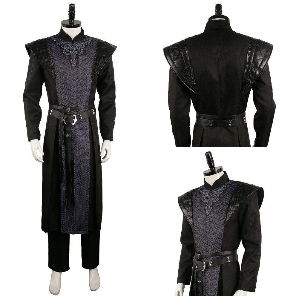 Kucos Mens Daemon Costume Black Battle Suit Medieval Trench Coat Prince ...