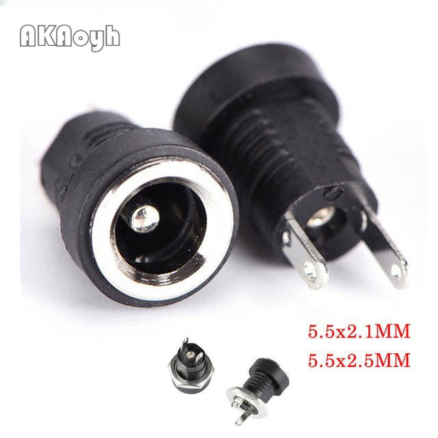 5/10Pcs 5A 30v For DC Power Supply Jack Socket Female Panel Mount Connector 5.5mm 2.1mm Plug ...