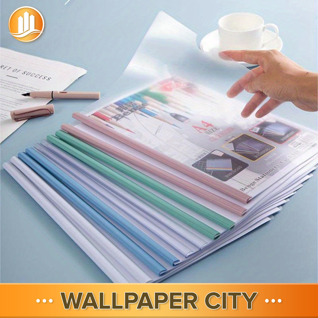 WPC Transparent Colored File Sliding Folder with Pull Rod Plastic A4 ...