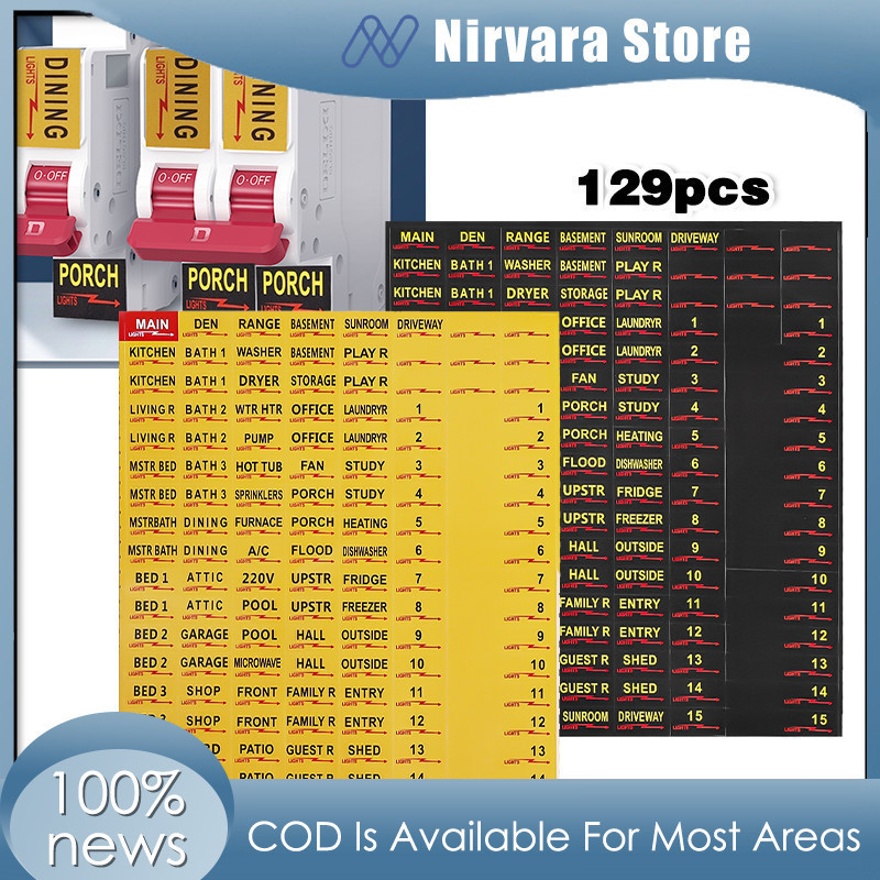 129 Pcs Circuit Breaker Labels Weatherproof Self Adhesive Electrical ...