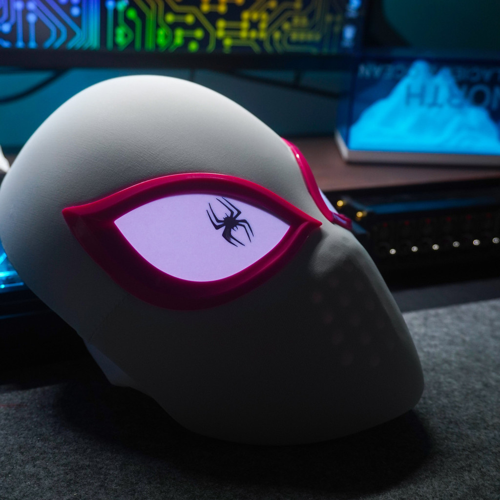 Spider Man Head Mask Eye Movement Can Glow Electric Masks and Headsets ...