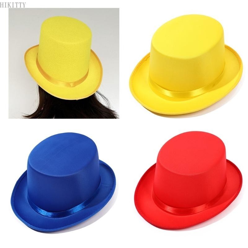 HIK British Style Gentleman Trilby Hat Flat Top Magicians Carnivals ...